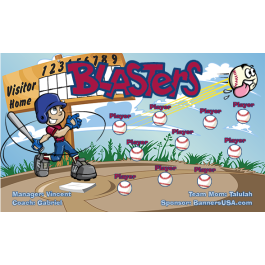 Blasters Baseball 13oz Vinyl Team Banner DIY Live Designer