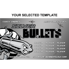 Silver Bullets Soccer 13oz Vinyl Team Banner E-Z Order