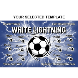 White Lightning Soccer 13oz Vinyl Team Banner E-Z Order