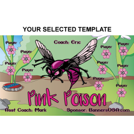 Pink Poison Soccer 13oz Vinyl Team Banner E-Z Order