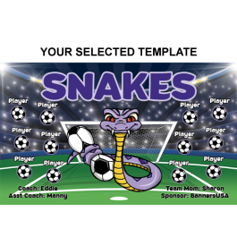 Snakes Soccer 13oz Vinyl Team Banner E-Z Order