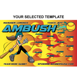 Ambush Softball 13oz Vinyl Team Banner E-Z Order