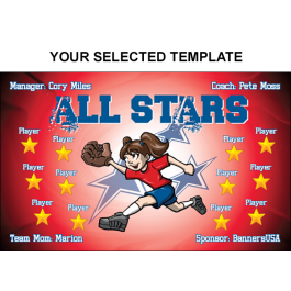 All Stars 13oz Vinyl Team Banner E-Z Order