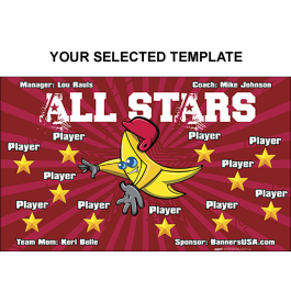 All Stars 13oz Vinyl Team Banner E-Z Order