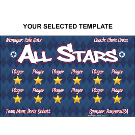 All Stars 13oz Vinyl Team Banner E-Z Order