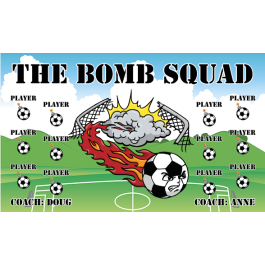 Bomb Squad Soccer 9oz Fabric Team Banner DIY Live Designer