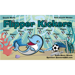 Flipper Kickers Soccer 9oz Fabric Team Banner DIY Live Designer
