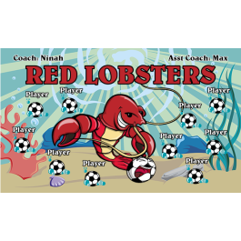 Red Lobsters Soccer 9oz Fabric Team Banner DIY Live Designer