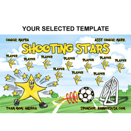 Shooting Stars Soccer 9oz Fabric Team Banner E-Z Order